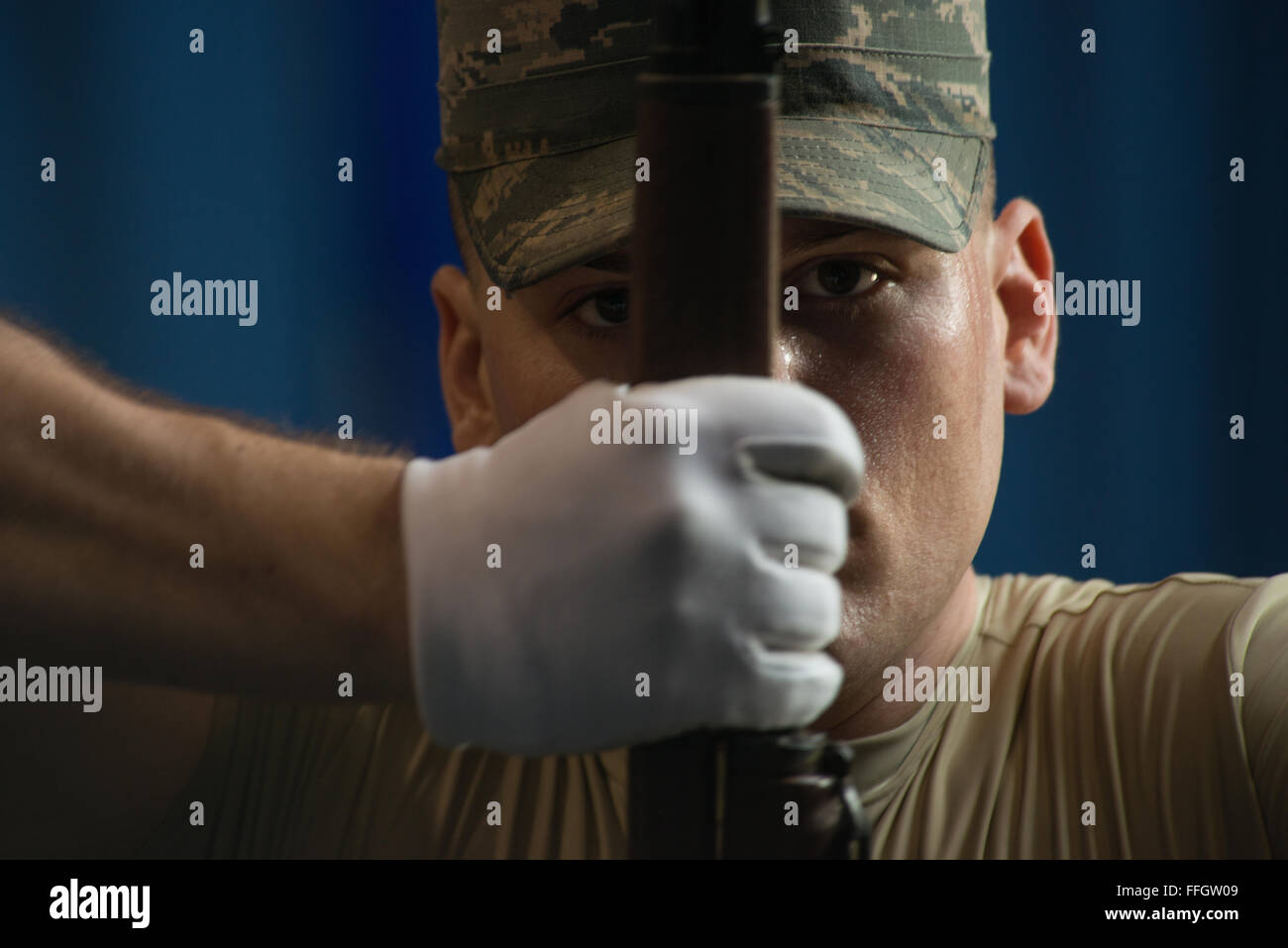 Staff Sgt. Benjamin Nason, drill team member, practices at Joint Base ...