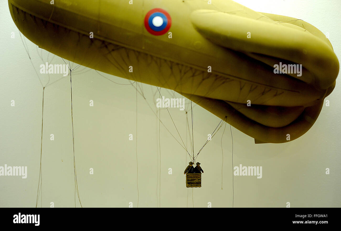 A model of a U.S. Air Service observation balloon built to the scale of ...