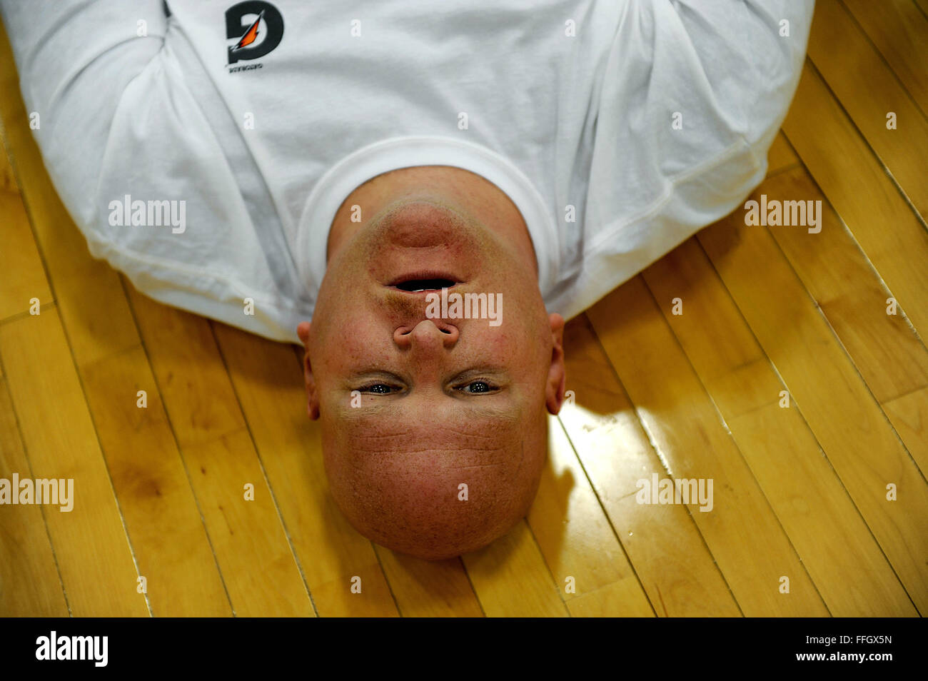 Tech. Sgt. Keith Sekora takes a short break after a long sitting ...