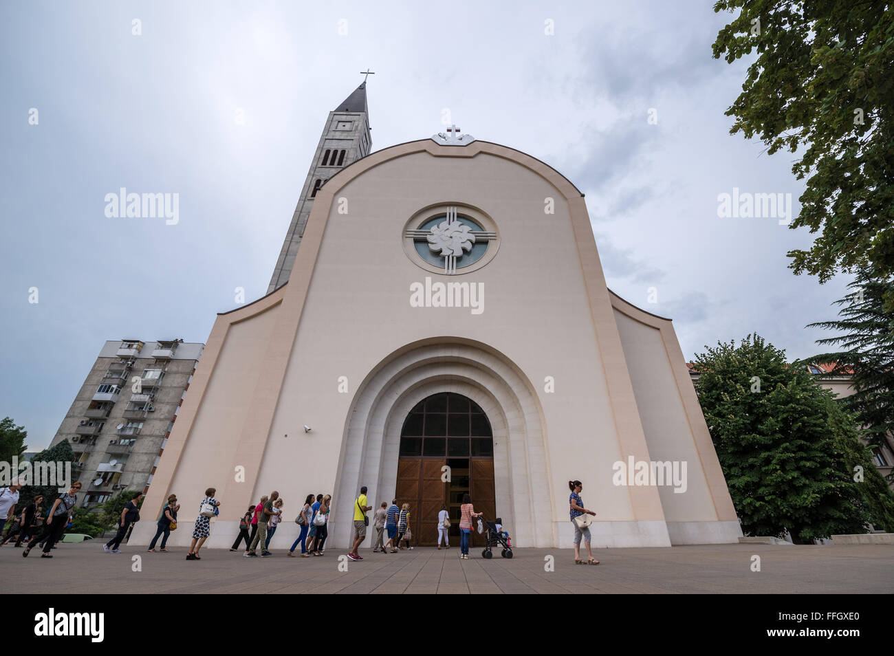 Saint Peter and Paul Franciscan Church and bell tower in Mostar city ...