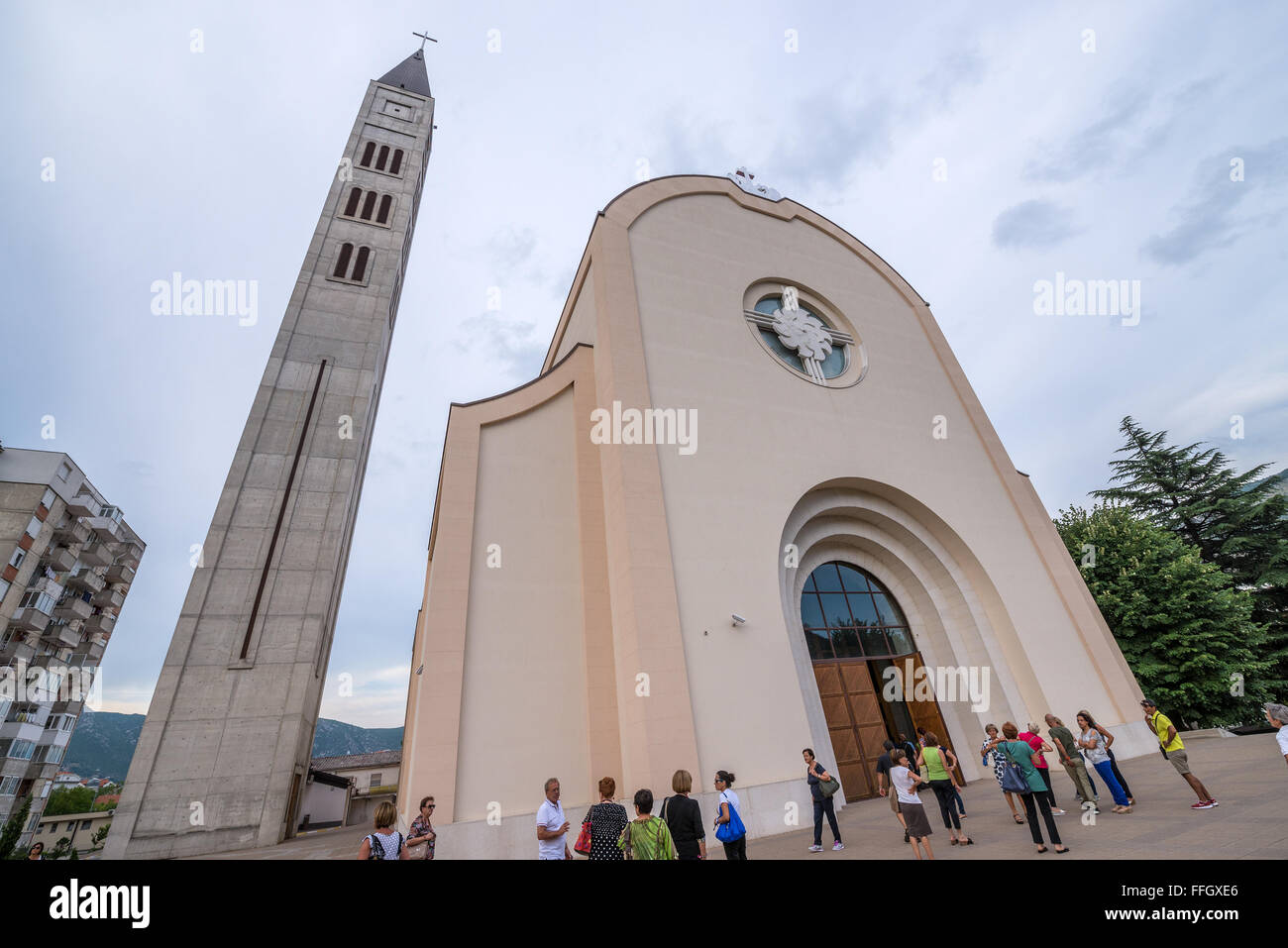 Saint Peter and Paul Franciscan Church and bell tower in Mostar city ...
