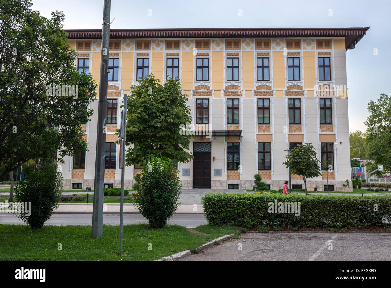 City Hall building at Bulevar Street in Mostar city, Bosnia and ...