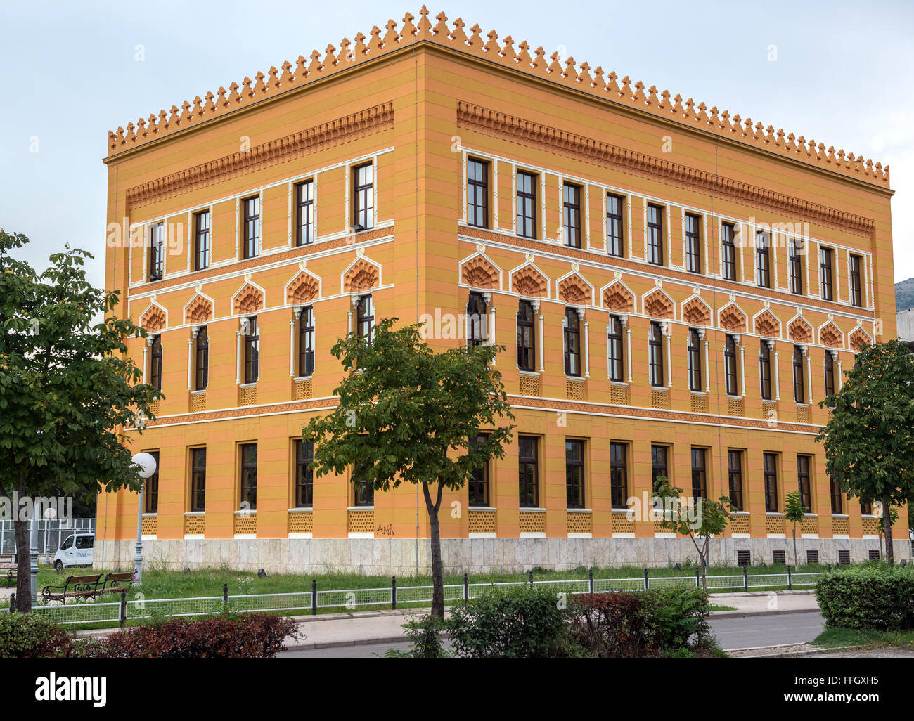 The United World College and Gimnazija Mostar (Gymnasium) building at ...