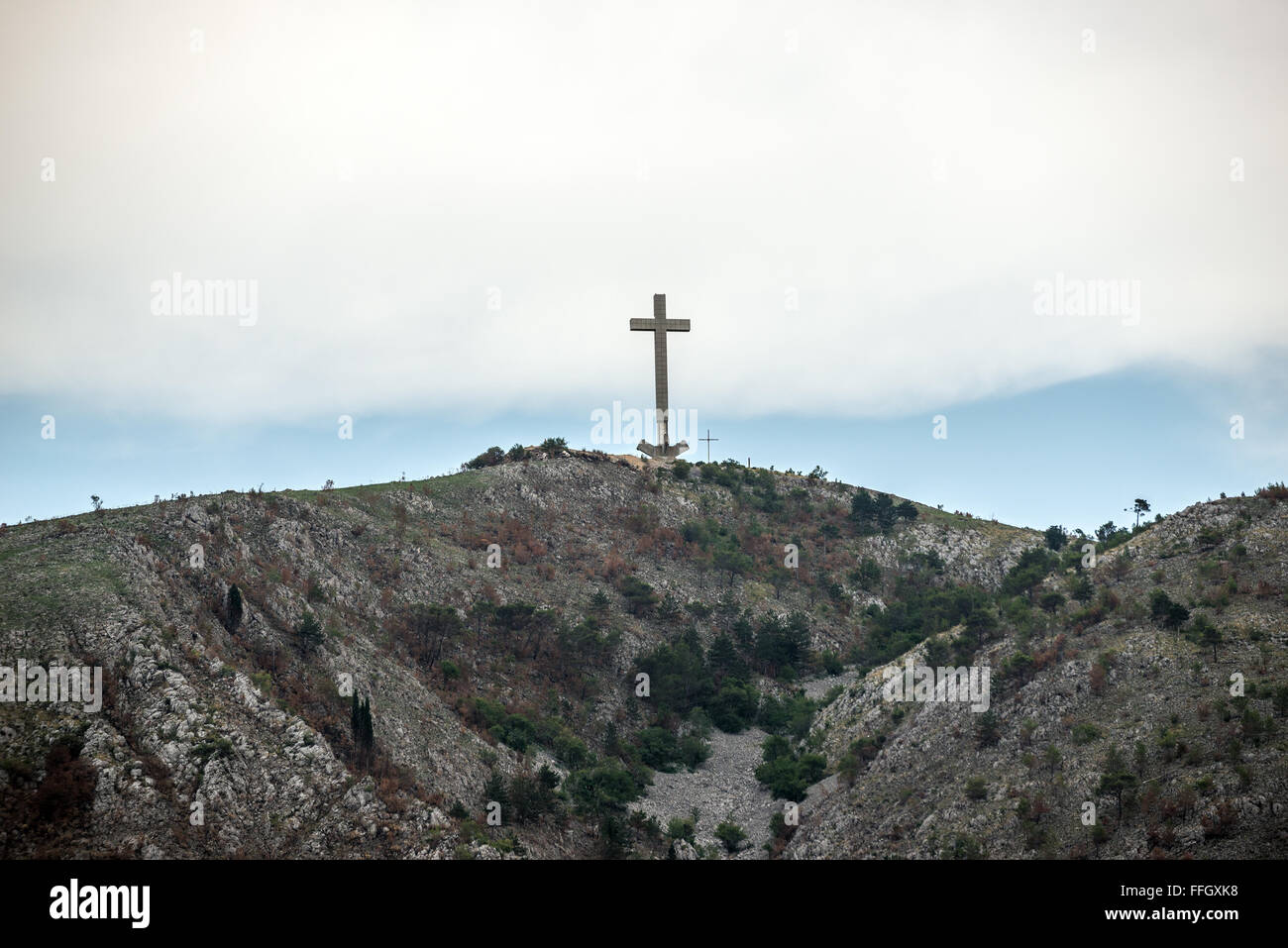 Mostar hill cross hi-res stock photography and images - Alamy