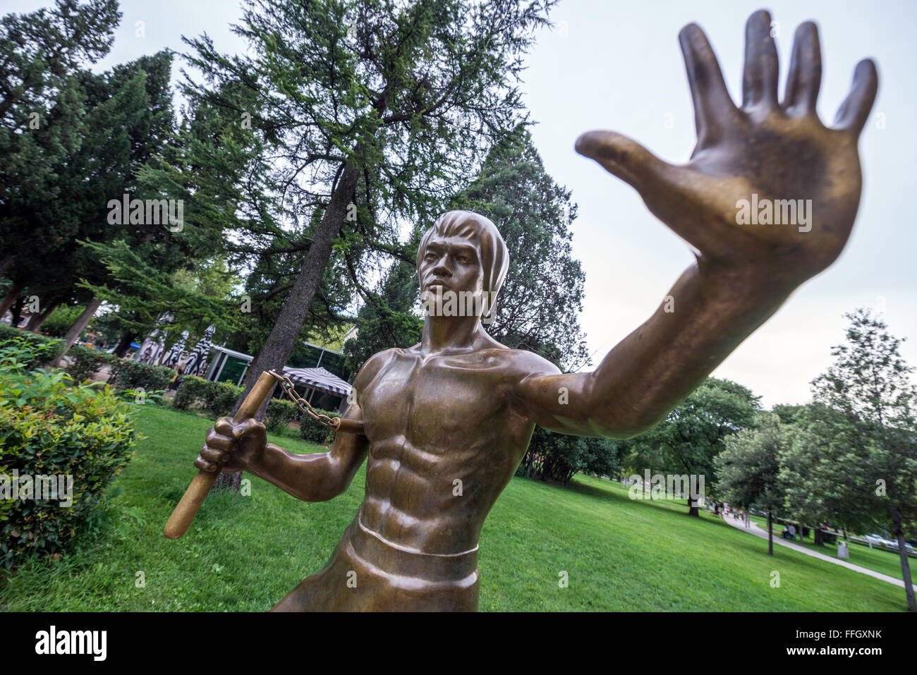 Bruce Lee statue designed by Ivan Fijolic in Zrinjevac City Park ...