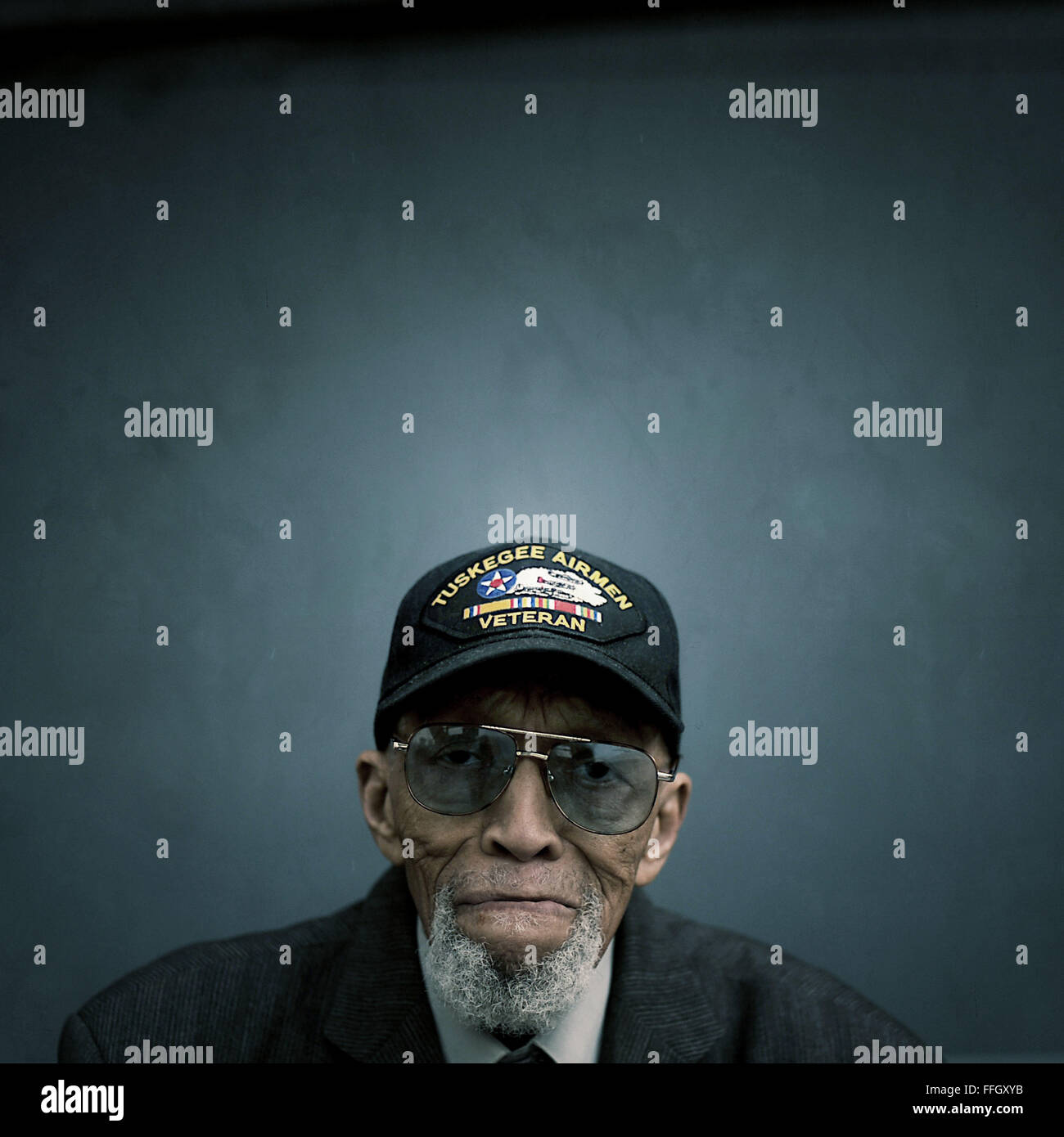 Joe Spooner, a Tuskegee Airman from the 99th Fighter Squadron, attends ...