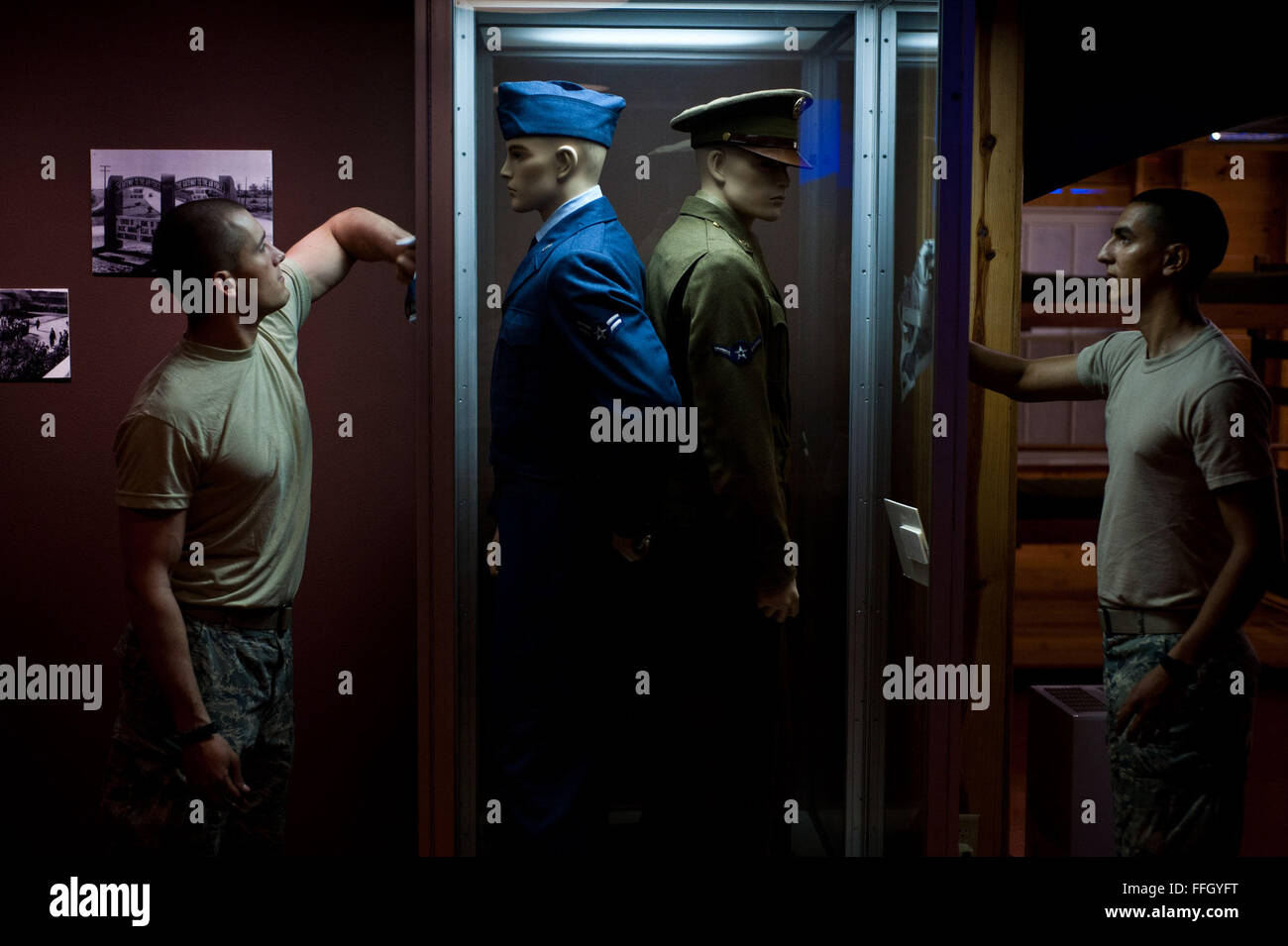 Basic training trainees Richard Dibble and Dominic Gurule clean the ...