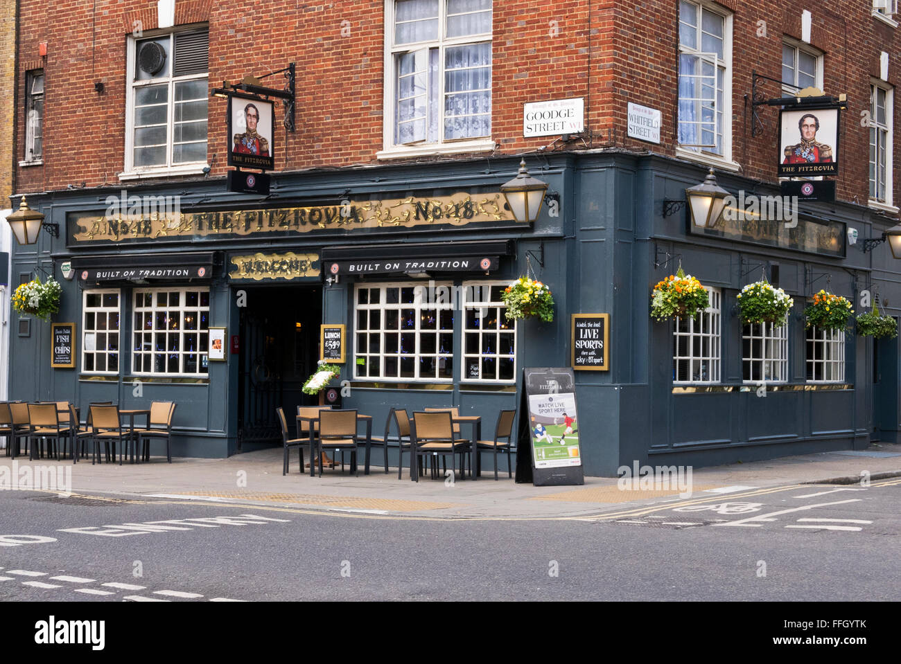 Fitzrovia, a traditional English pub in London, United Kingdom Stock ...