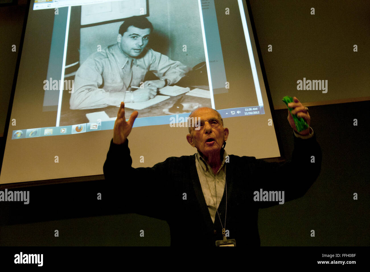 Robert Behr, a Holocaust survivor, speaks to multinational students ...
