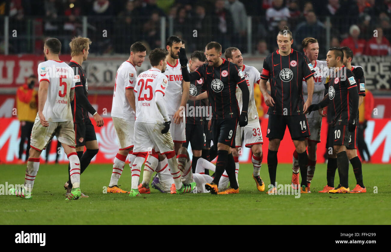 Cologne, Germany. 13th Feb, 2016. FC Koeln vs Eintracht Frankfurt ...