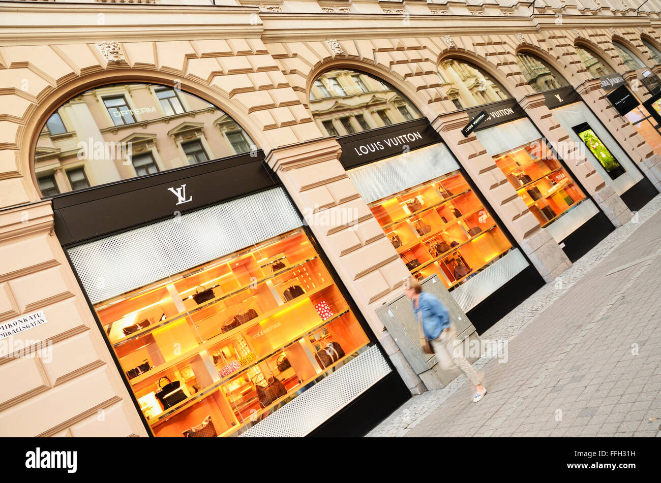 Articles luxury shops on the streets of Helsinki. Finland Stock Photo ...