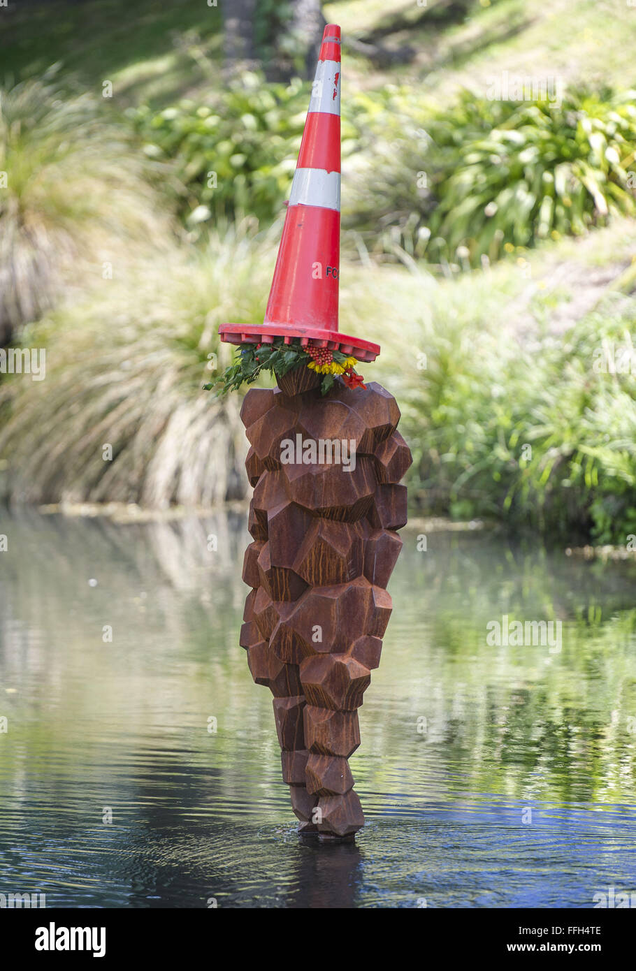 Christchurch, New Zealand. 14th Feb, 2016. A cast-iron human-form ...