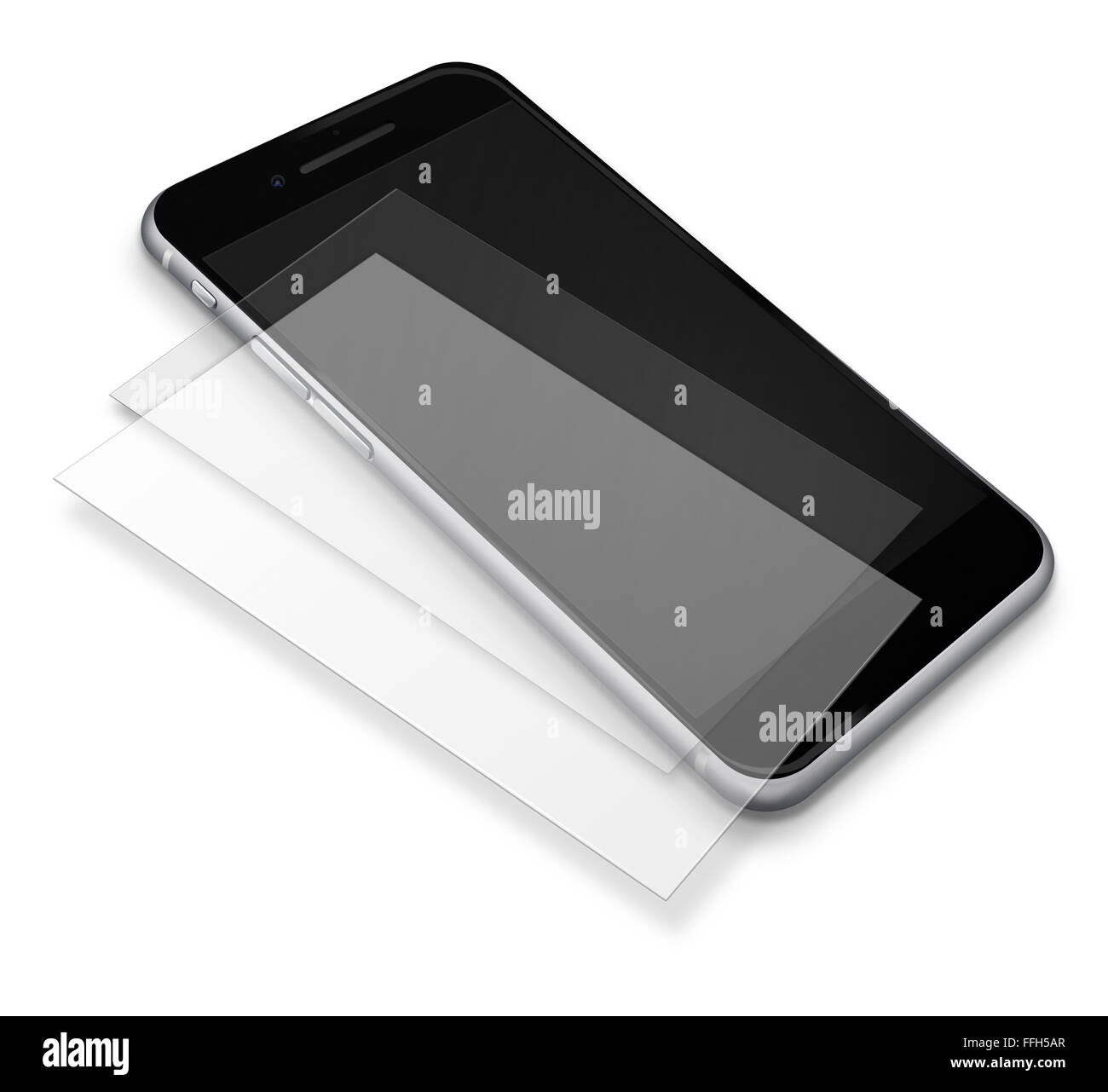 Realistic mobile phone touch screen smartphone with blank and black ...