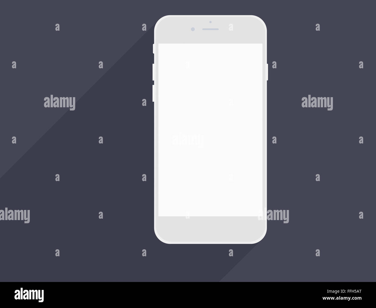 Realistic mobile phone touch screen smartphone with blank screen and ...