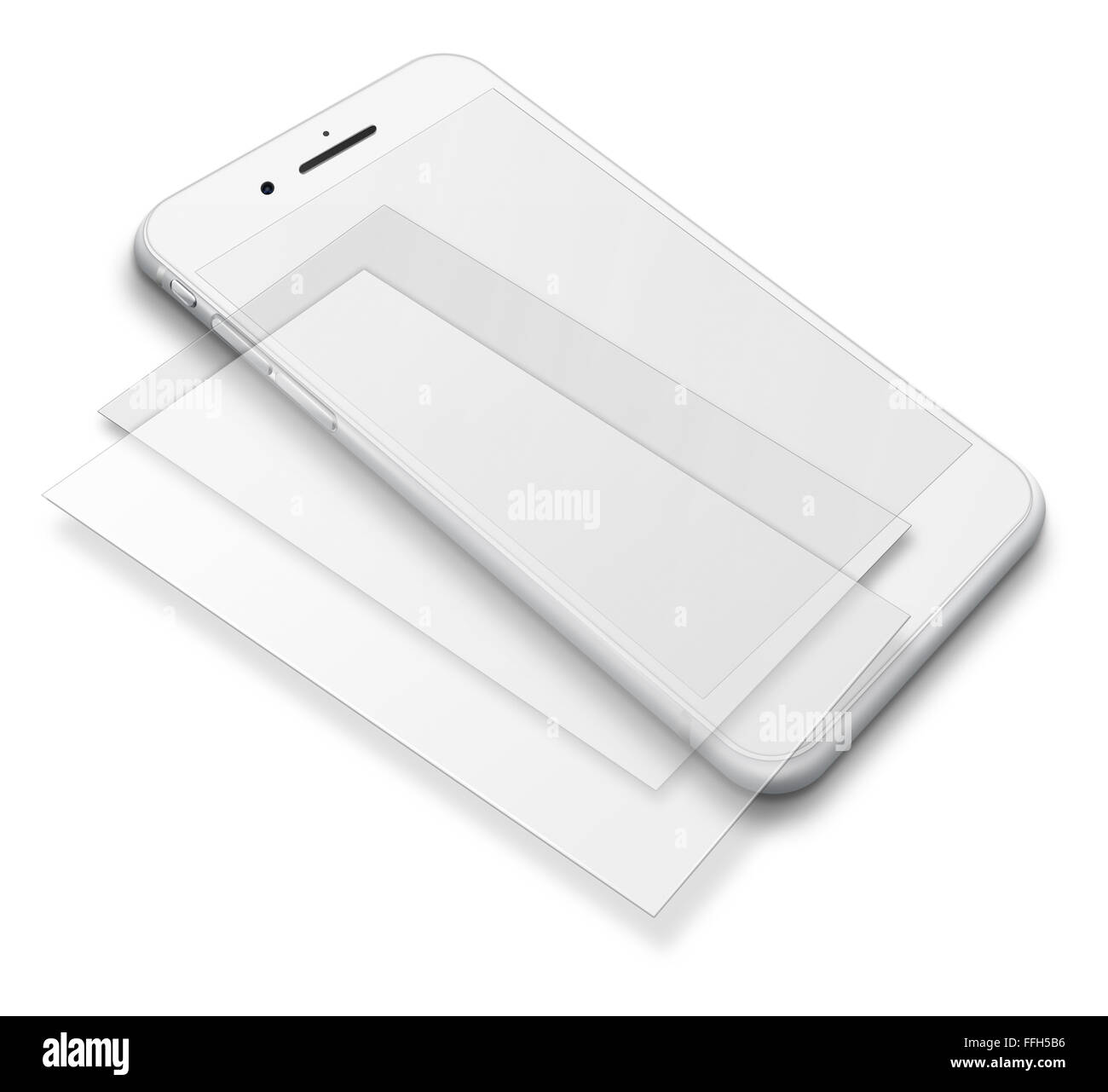 Realistic mobile phone touch screen smartphone with blank screens and ...