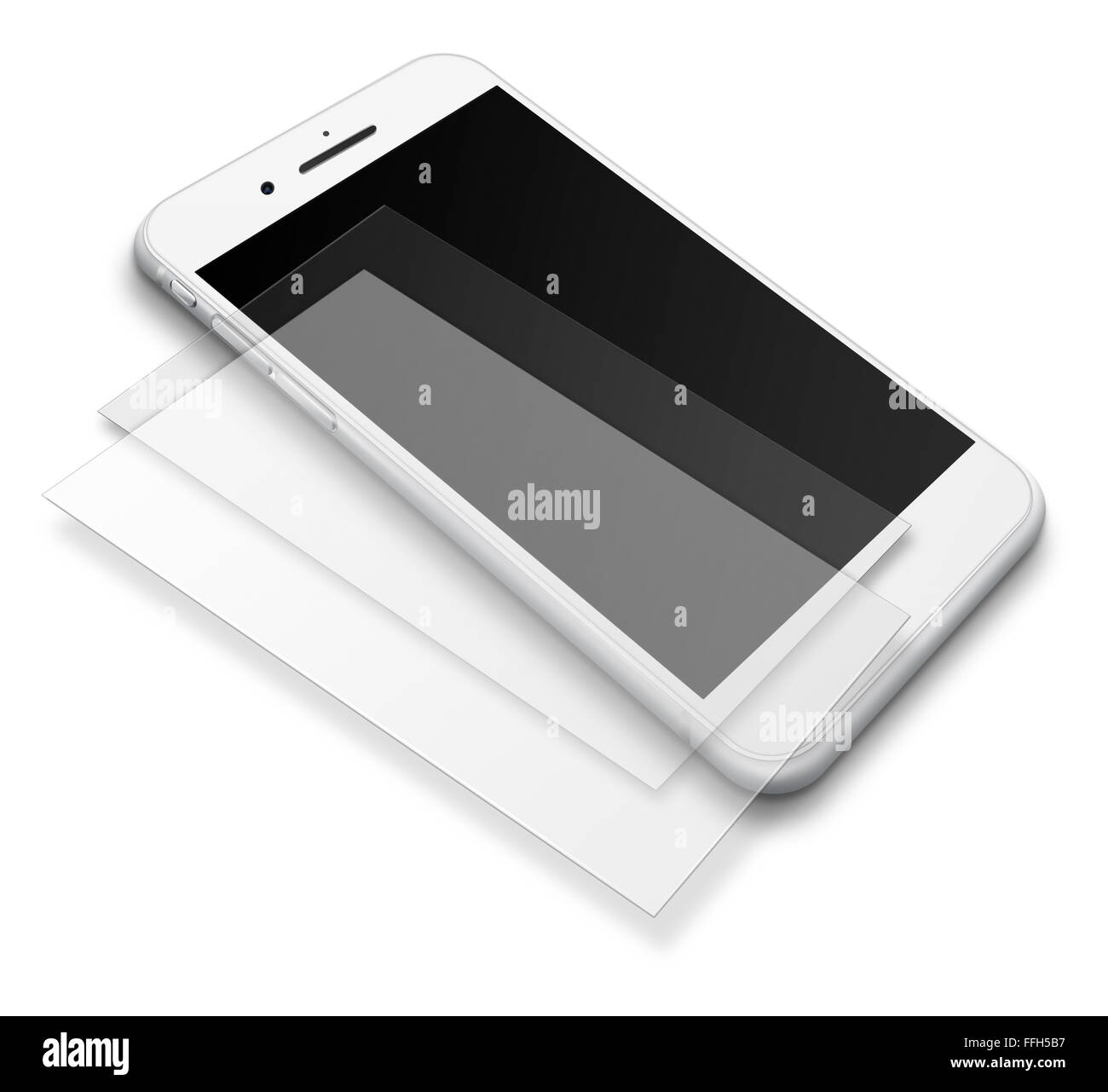 Realistic mobile phone touch screen smartphone with blank and black ...