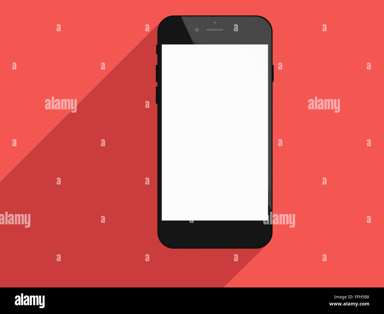 Realistic mobile phone touch screen smartphone with blank screen and ...