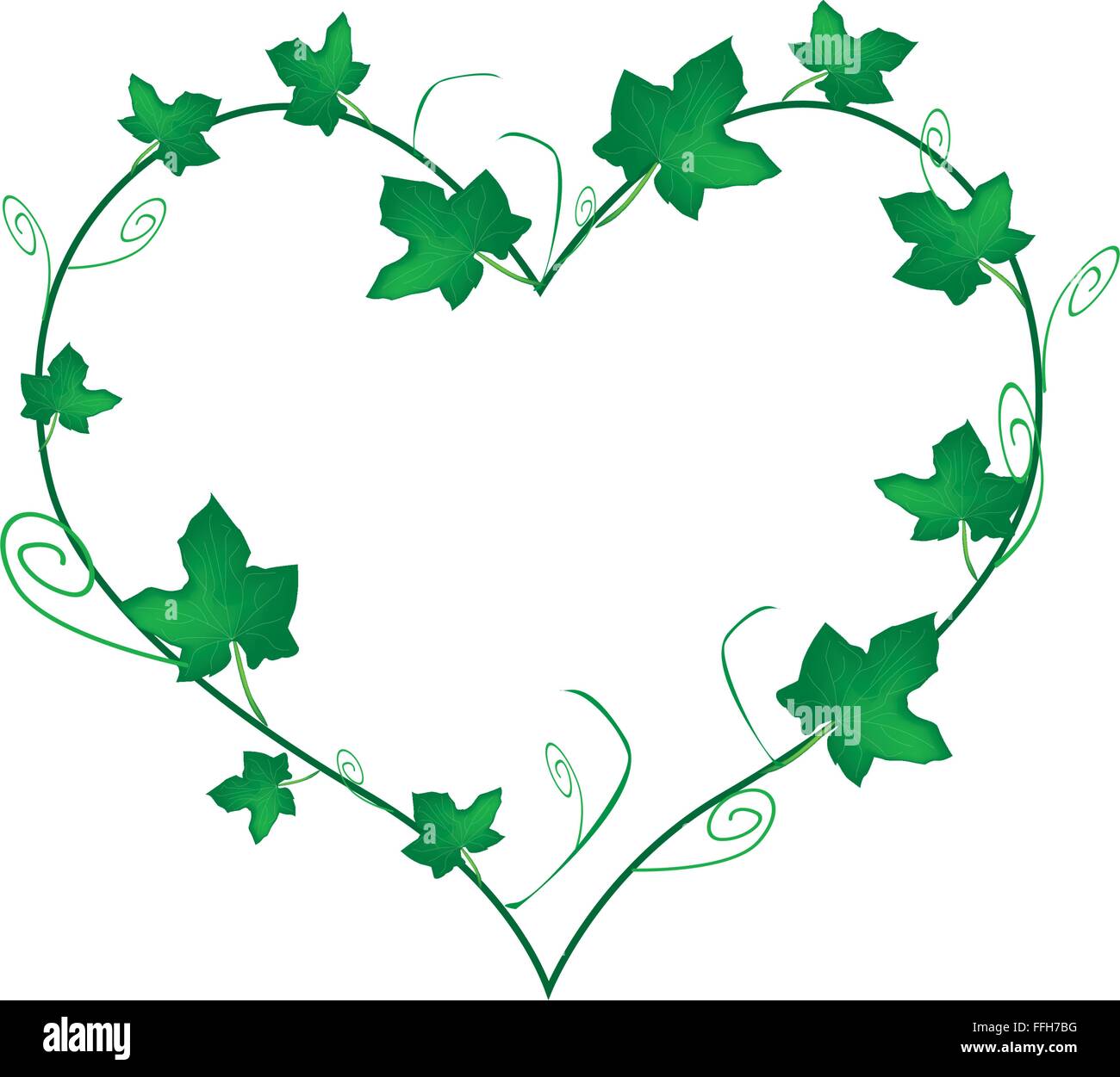 Love Concept, Illustration of Heart Shape Frame Made of Fresh Green ...