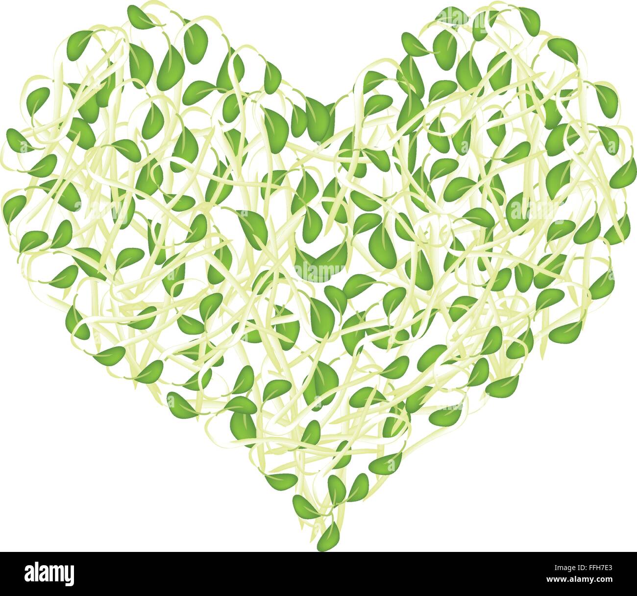 Love Concept, Illustration of Green Sprout Beans Forming in Heart Shape ...