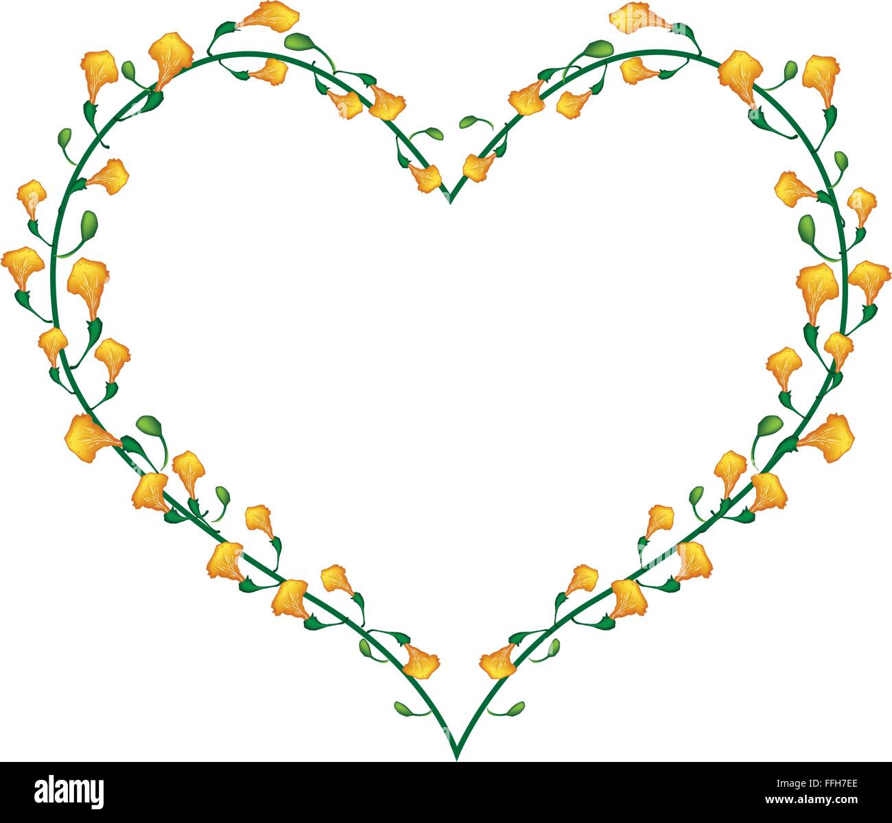 Love Concept, Illustration of Padauk Flowers or Papilionoideae Flowers ...