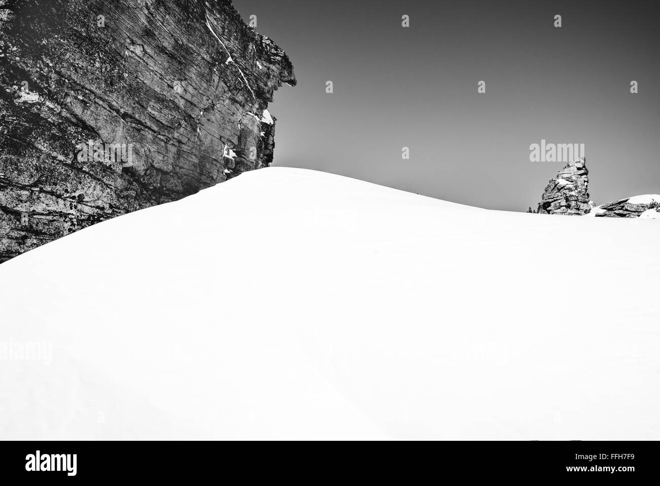 Rocky Mountain in snow Stock Photo - Alamy