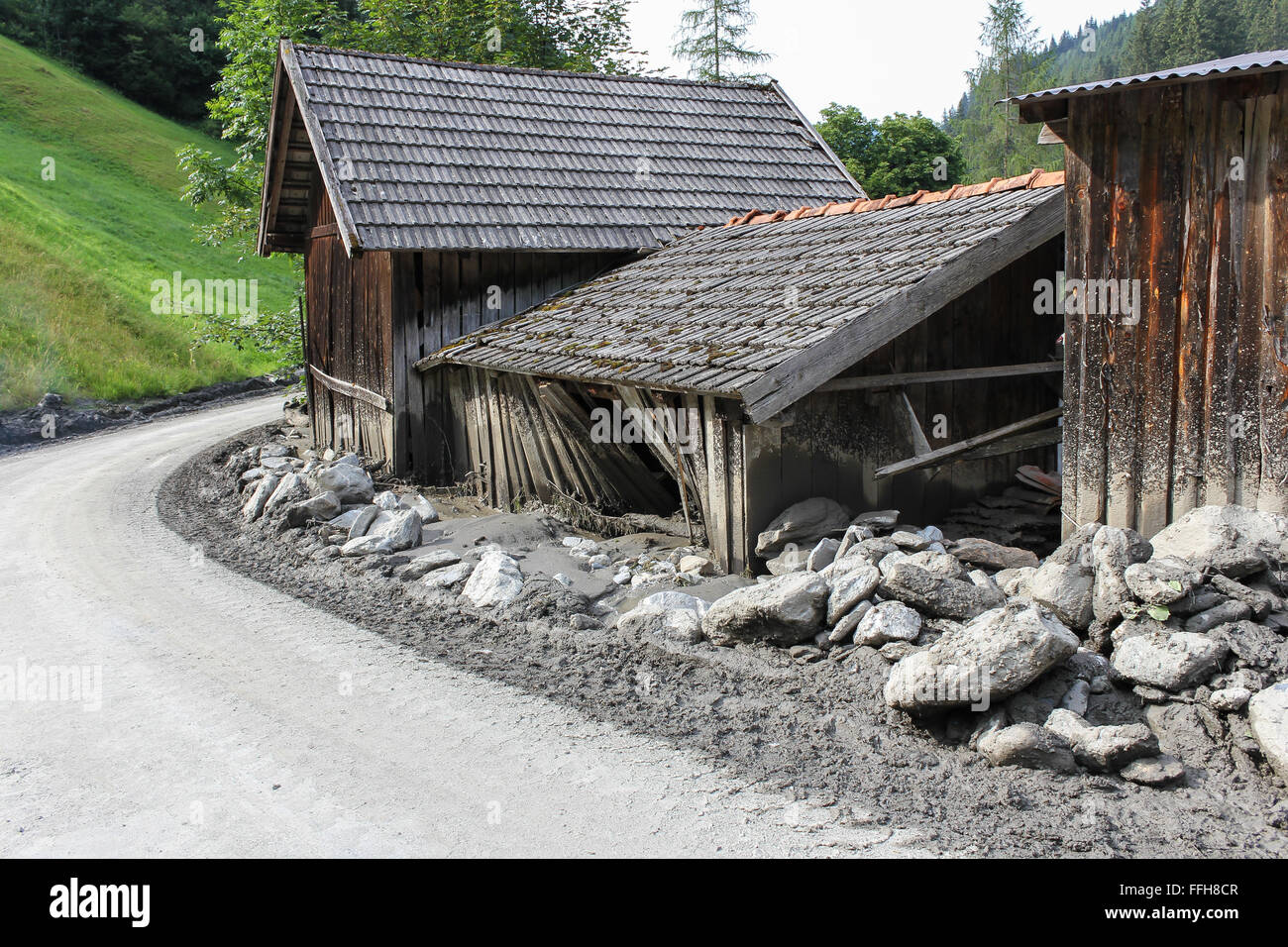Mudslides in Austria following heavy Rain. Rauris in Salzburg, Europe ...