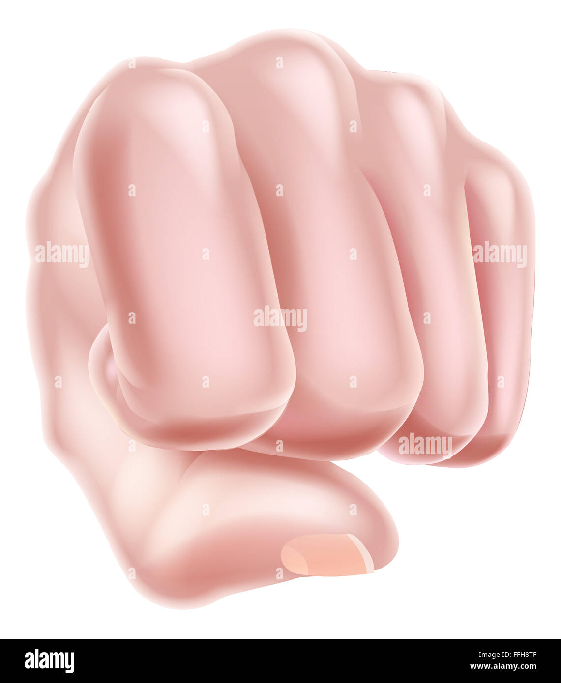 An illustration of a fist punching from front or knuckles on Stock ...
