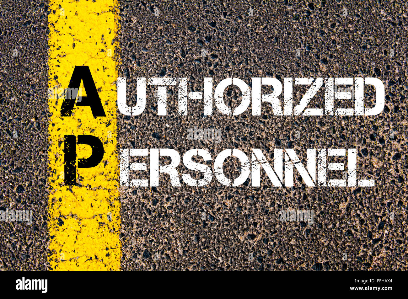 Concept image of Business Acronym AP Authorized Personnel written over ...