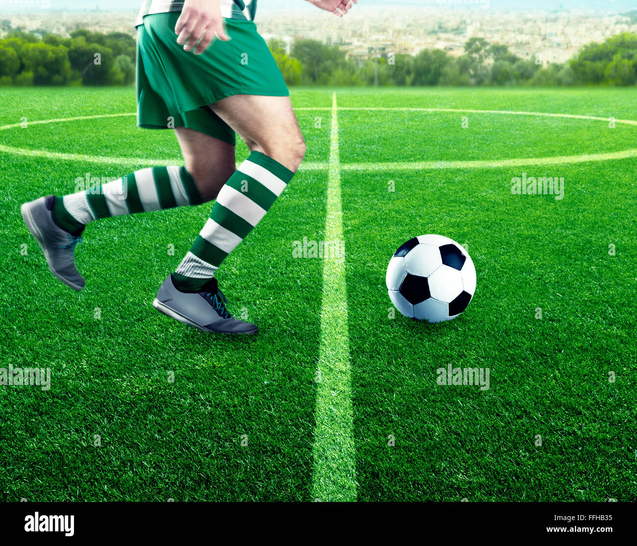 Football-player on the football ground Stock Photo - Alamy