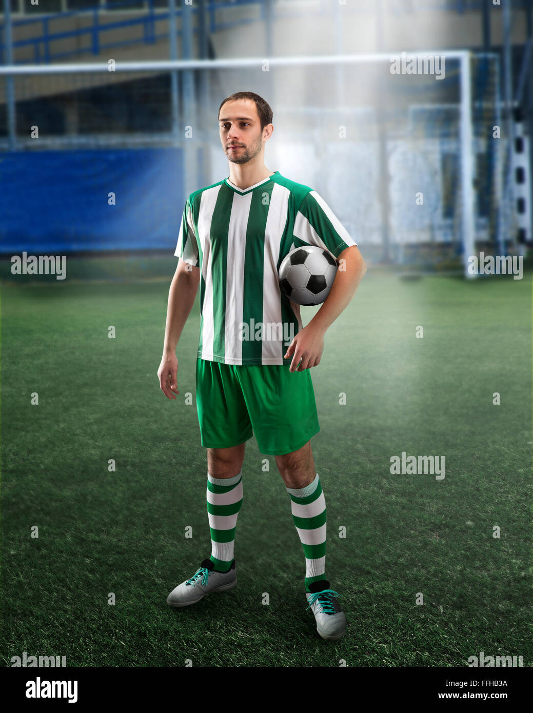 Football-player on the football ground Stock Photo - Alamy