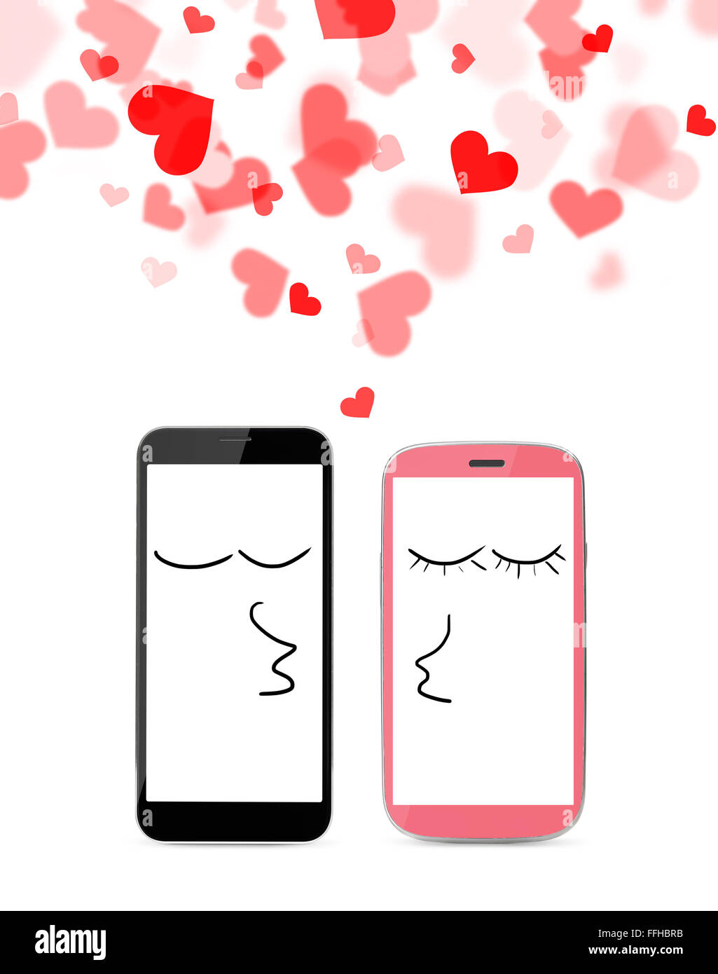 modern smartphones are kissing Stock Photo - Alamy