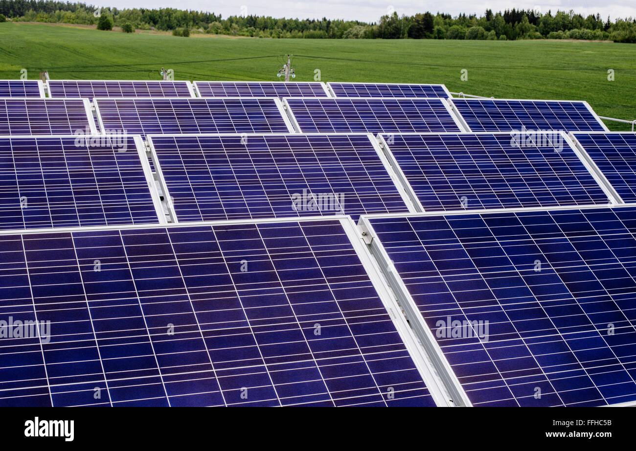 surface of the a solar panel on field Stock Photo - Alamy