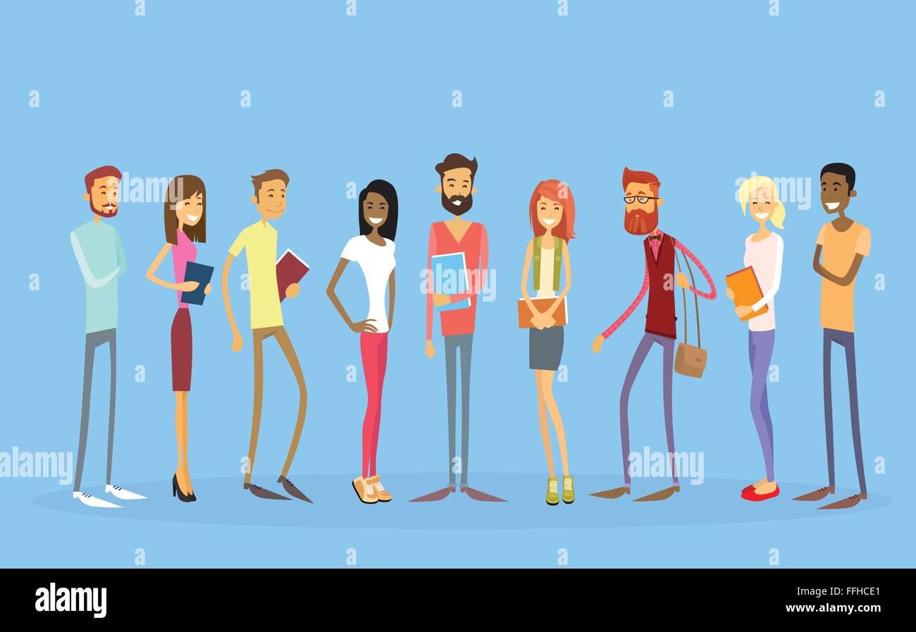 Student Group People Holding Books Education Stock Vector Image & Art ...