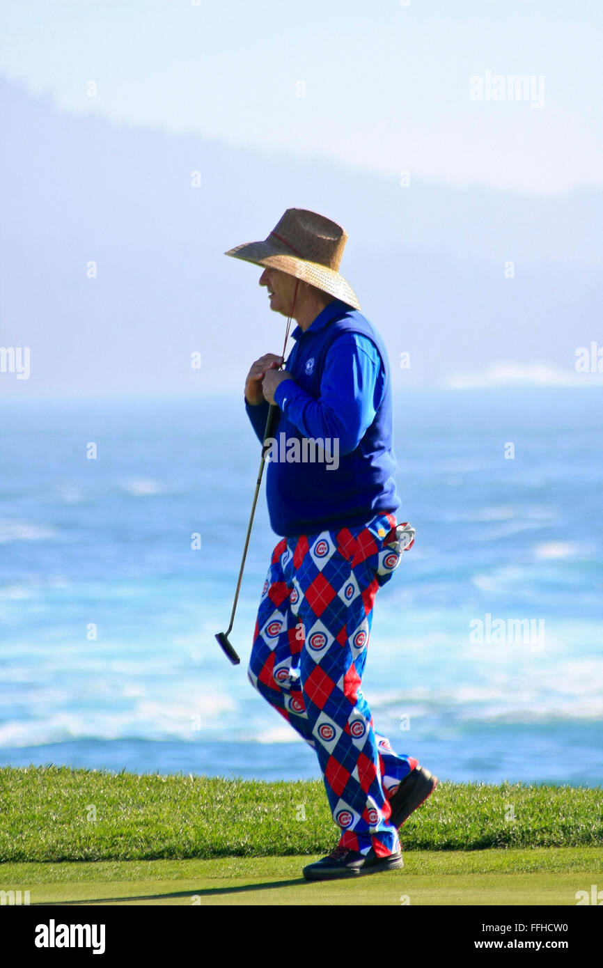 Bill Murray plays golf during The AT&T Pro-Am PGA Golf Tour event at ...