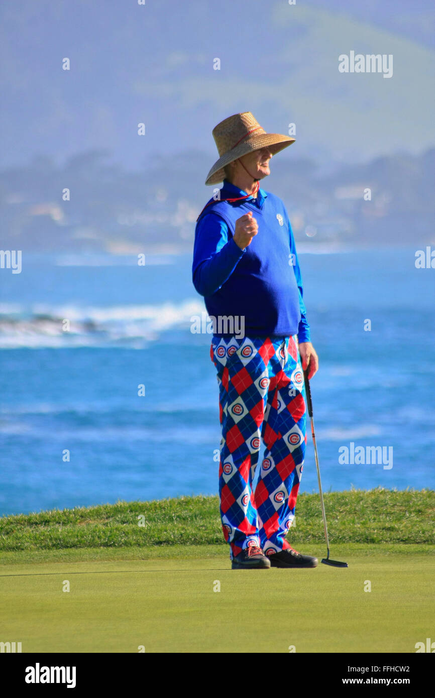 Bill Murray plays golf during The AT&T Pro-Am PGA Golf Tour event at ...