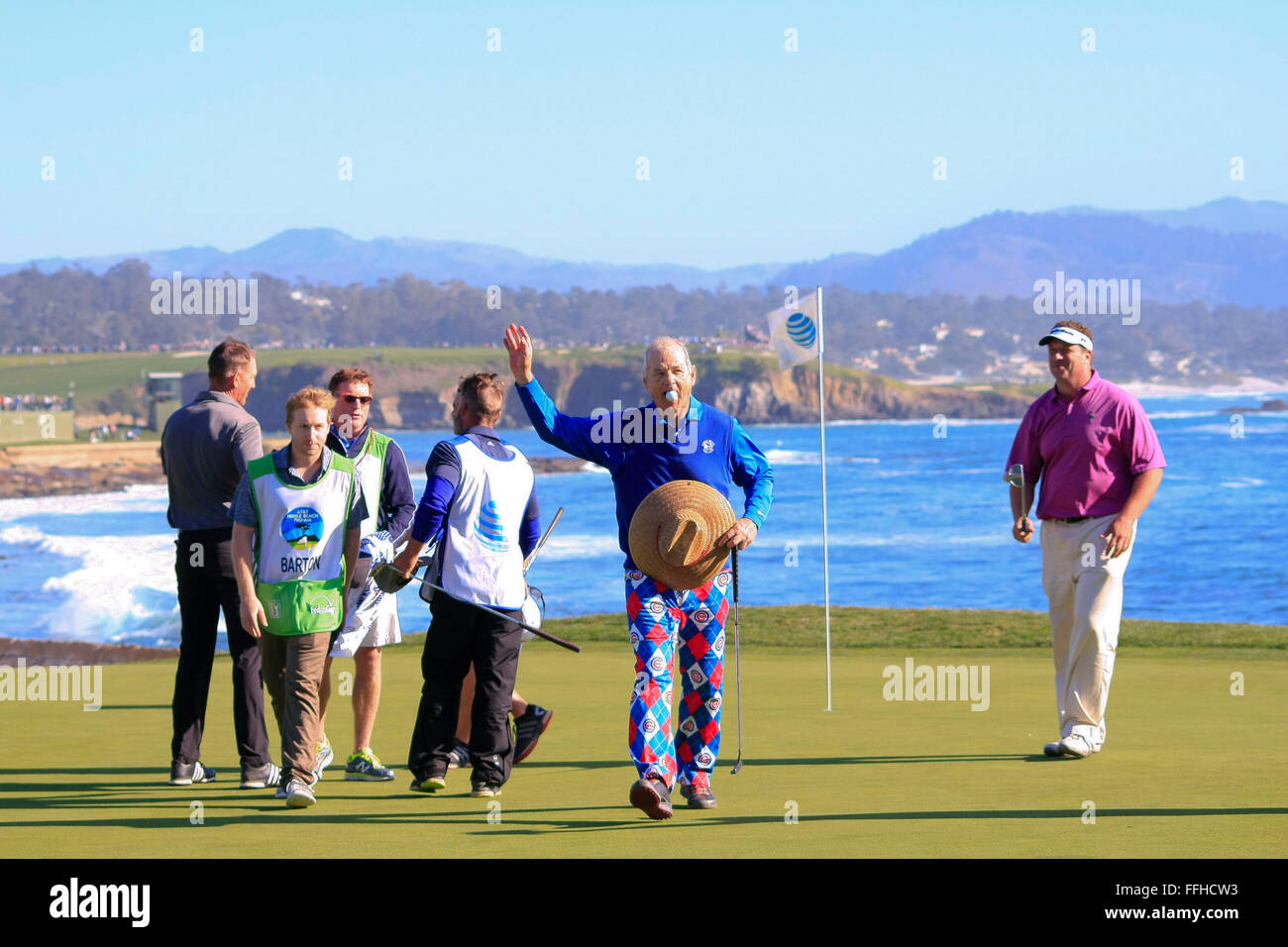 Bill Murray plays golf during The AT&T Pro-Am PGA Golf Tour event at ...