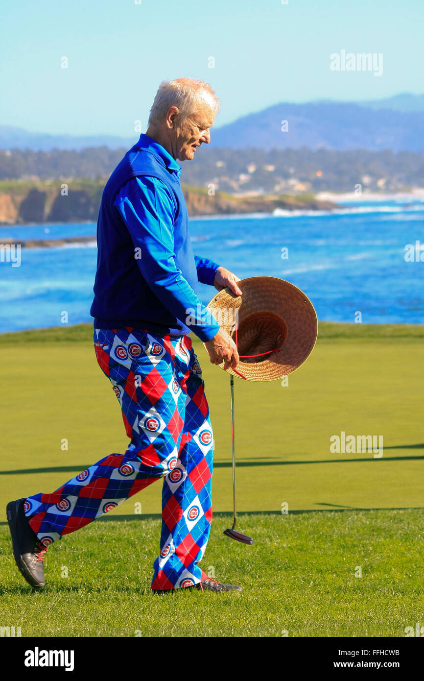 Bill Murray plays at The AT&T golf Pro-Am PGA event at Pebble Beach ...