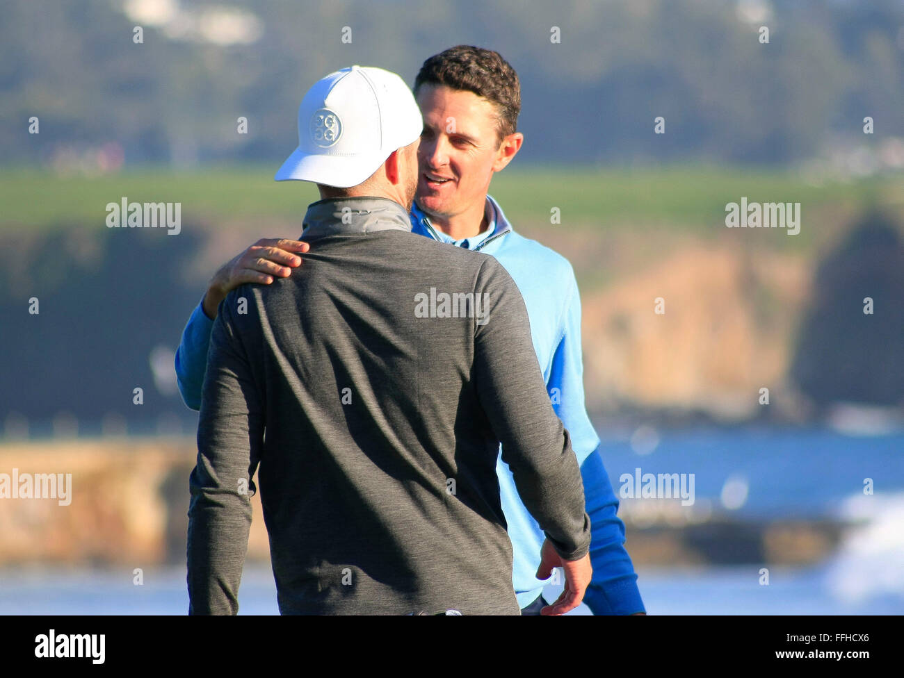 Pebble Beach Golf Links, Carmel, CA USA. 13th Feb, 2016. Justin Rose ...