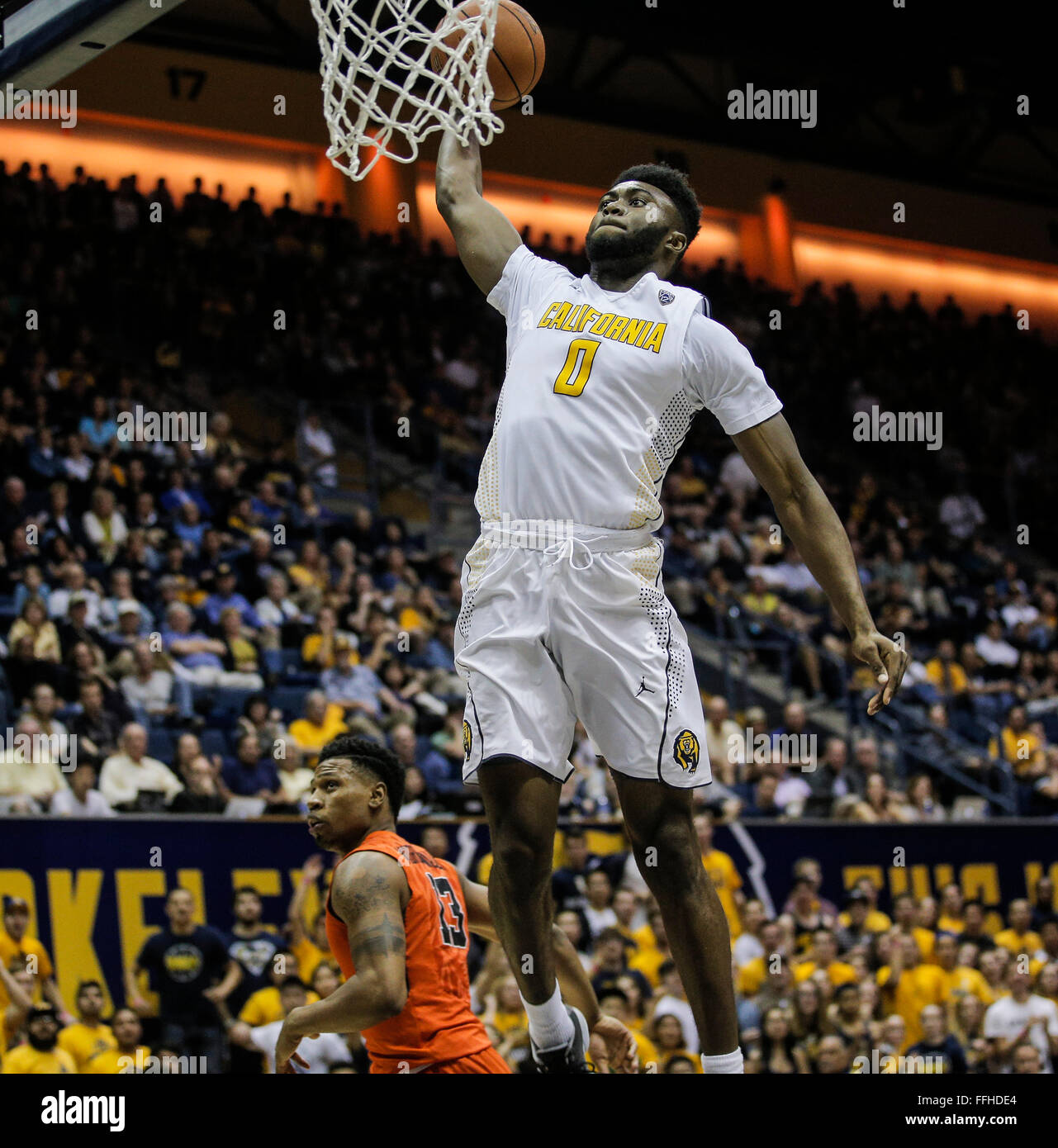 Berkeley USA CA. 13th Feb, 2016. California F # 0 Jaylen Brown scored ...