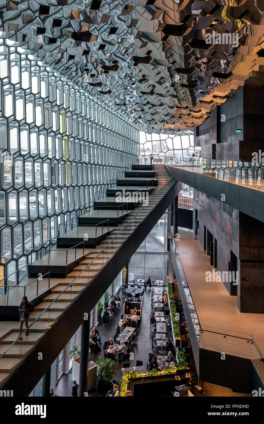 Interior View of the Harpa Concert hall in Reykjavik Stock Photo - Alamy