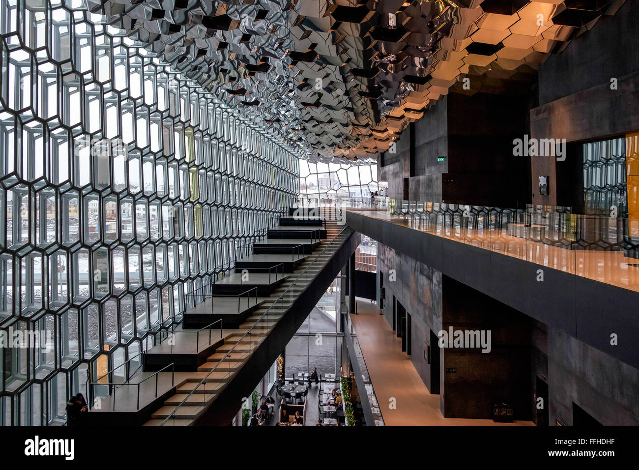 Interior View of the Harpa Concert hall in Reykjavik Stock Photo - Alamy