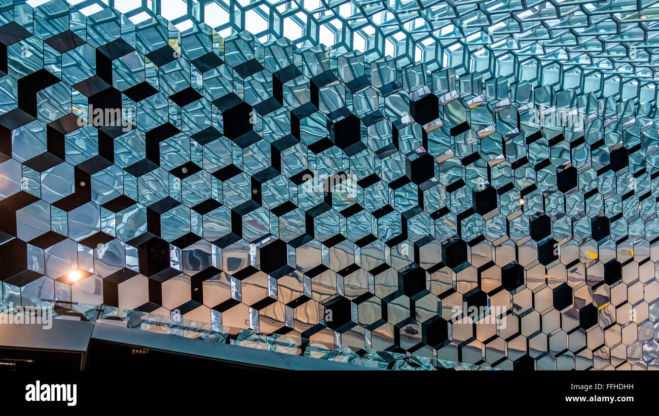 Interior View of the Harpa Concert hall in Reykjavik Stock Photo - Alamy