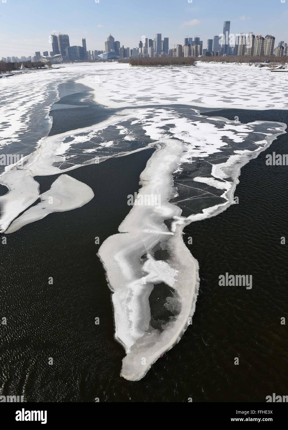 Shenyang, China's Liaoning Province. 14th Feb, 2016. Ice surface of ...