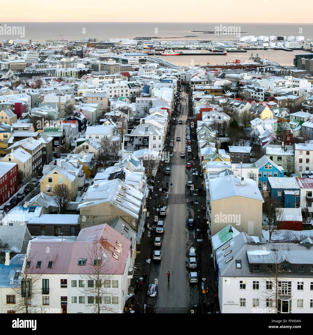 Reykjavik town center from church hi-res stock photography and images ...