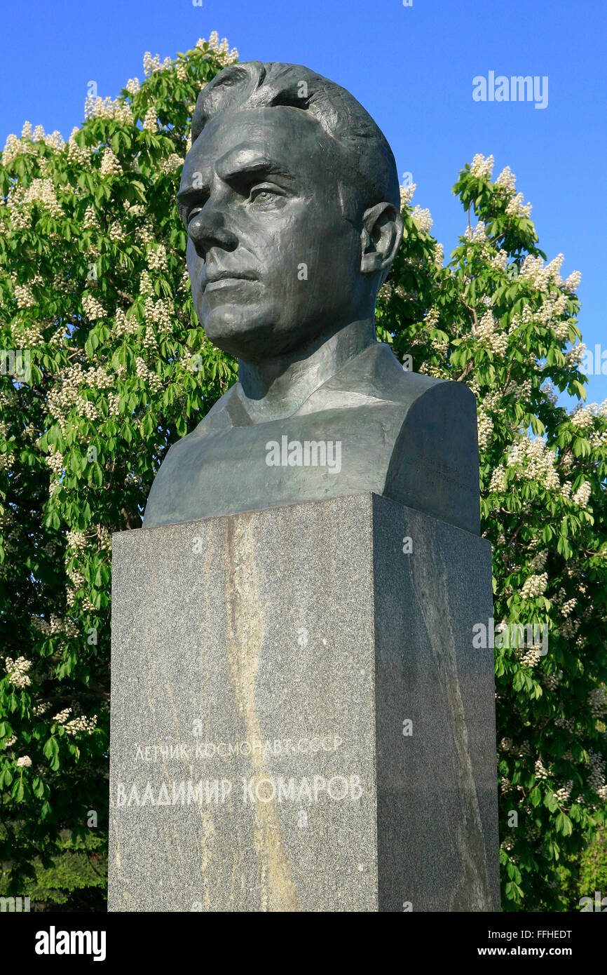 Statue of the Soviet/Russian cosmonaut Vladimir Mikhaylovich Komarov ...
