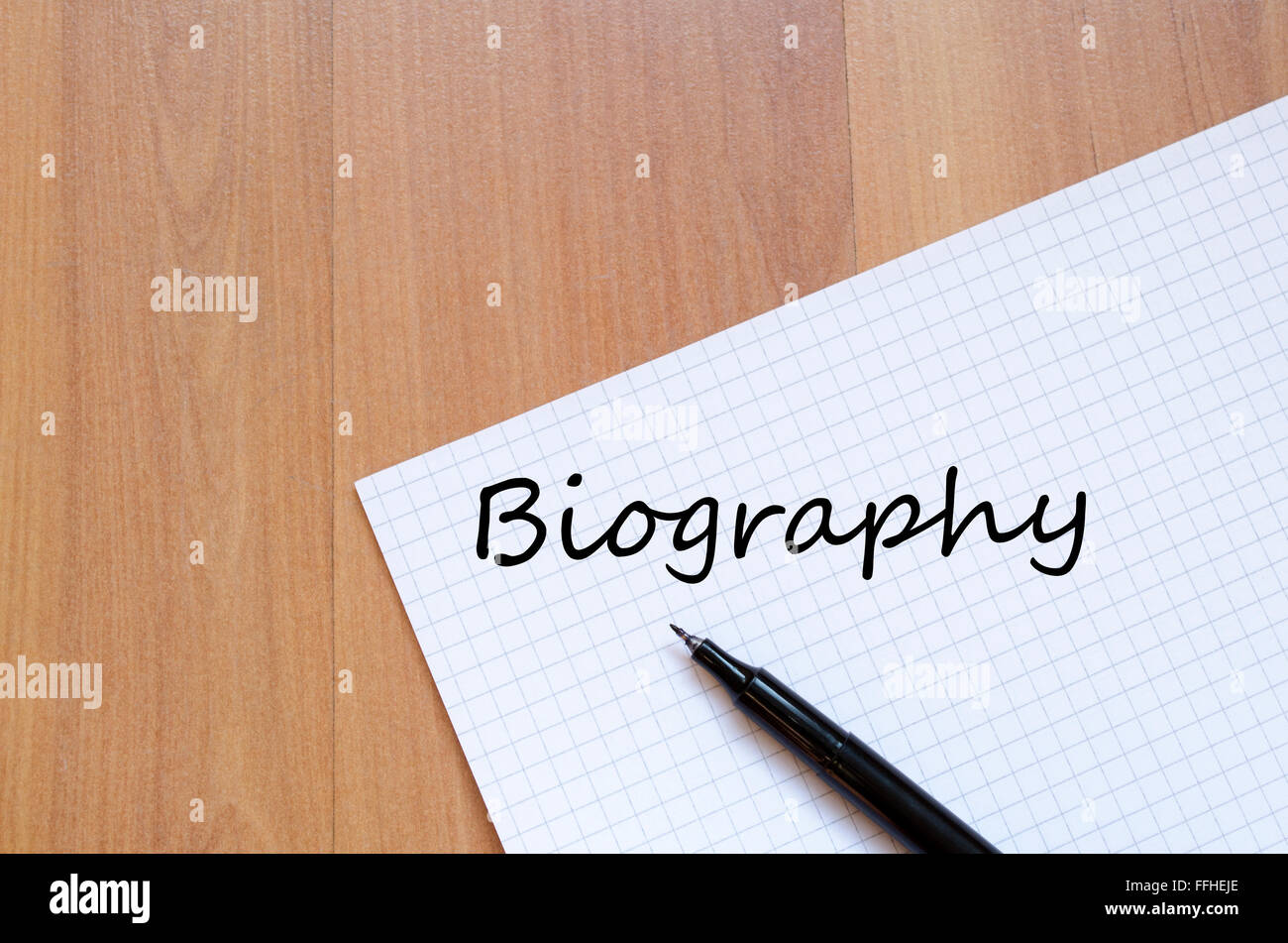 Biography text concept write on notebook Stock Photo - Alamy