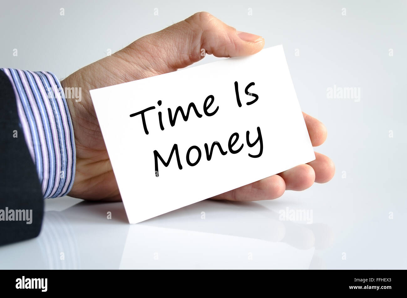 Time is money text concept isolated over white background Stock Photo ...