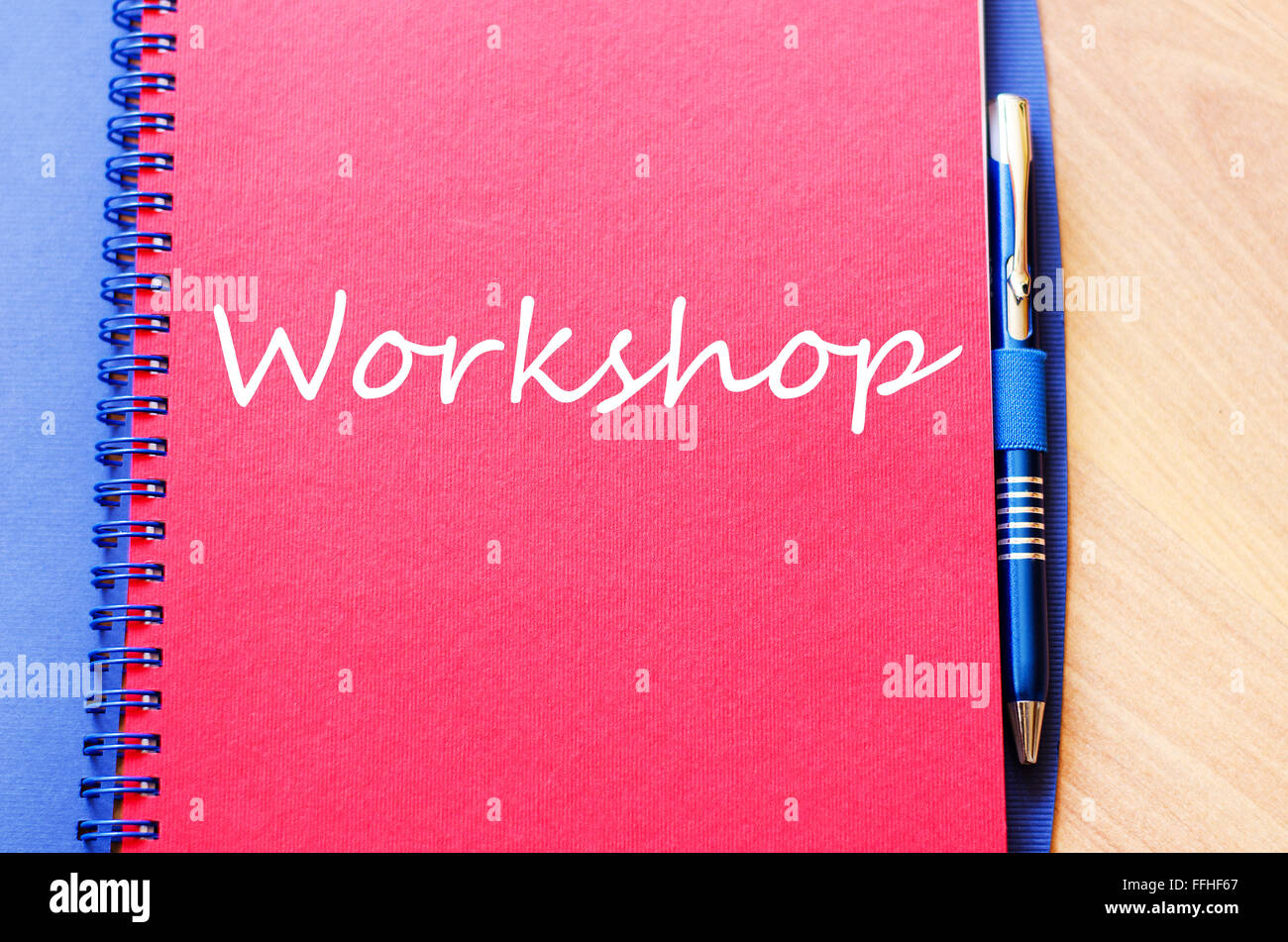 Workshop text concept write on notebook Stock Photo - Alamy