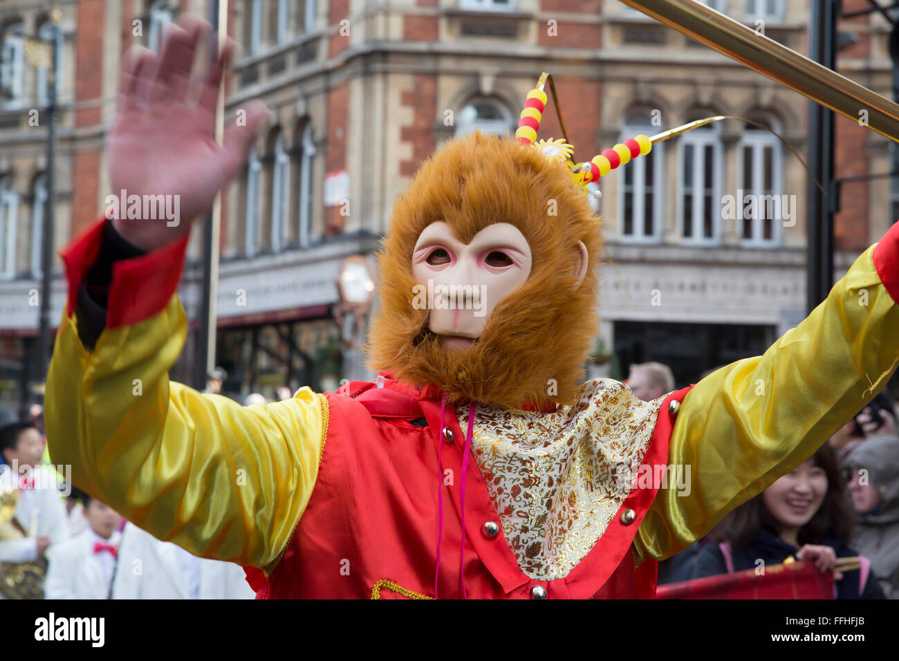 London,UK,14th February 2016,A monkey in traditional costume at the ...