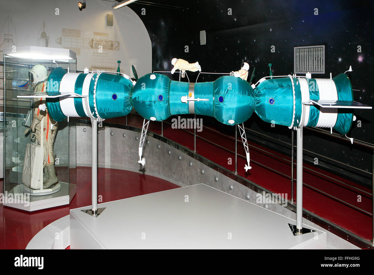 Soyuz-4 and Soyuz-5 docked in space (1969) at the Memorial Museum of ...